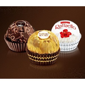 Ferrero Rocher Chocolate Set of 3 Flavors One Box of 24 Pieces