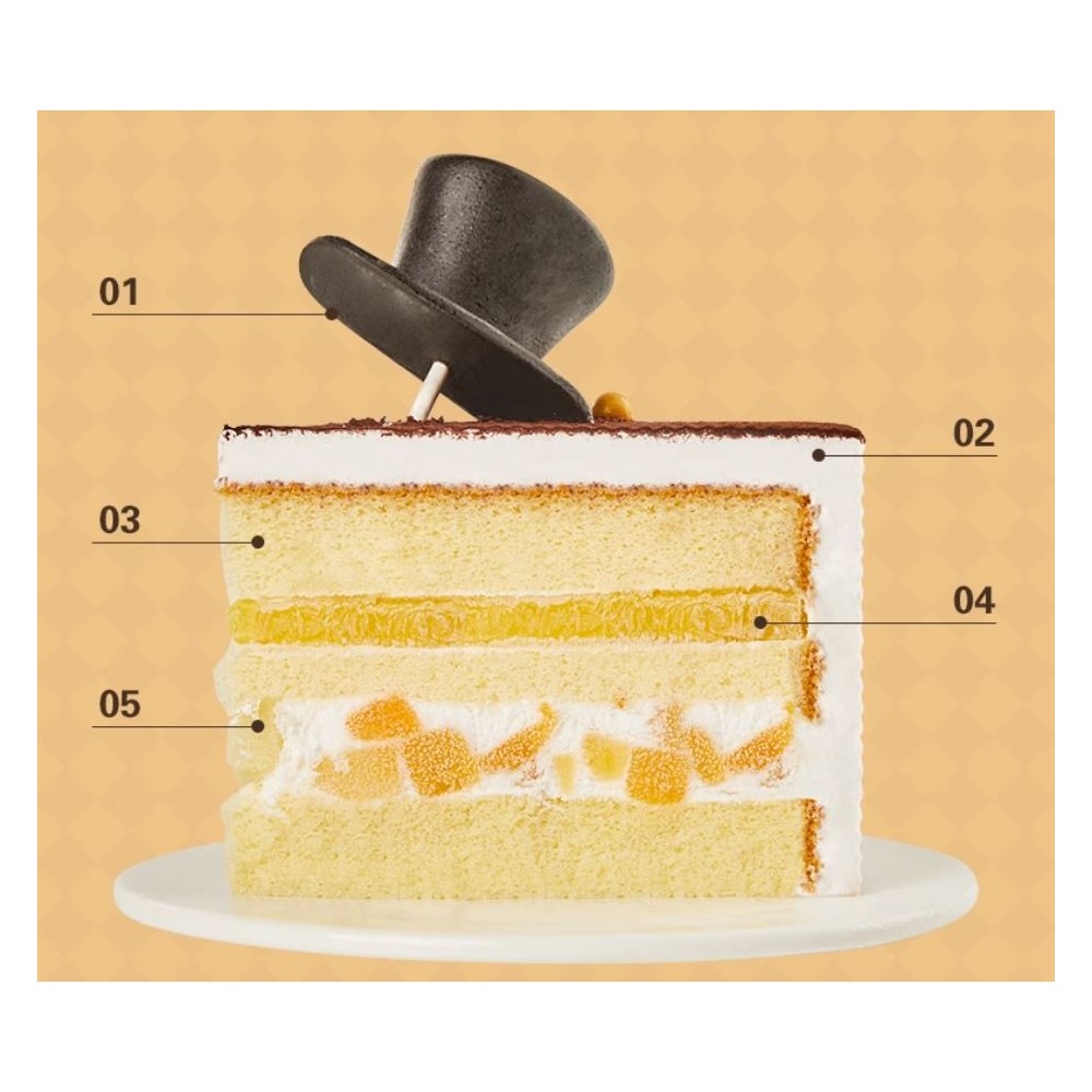 [Ganso Shop] Tie Style Gentleman Chocolate Fruits Cream Birthday Cake