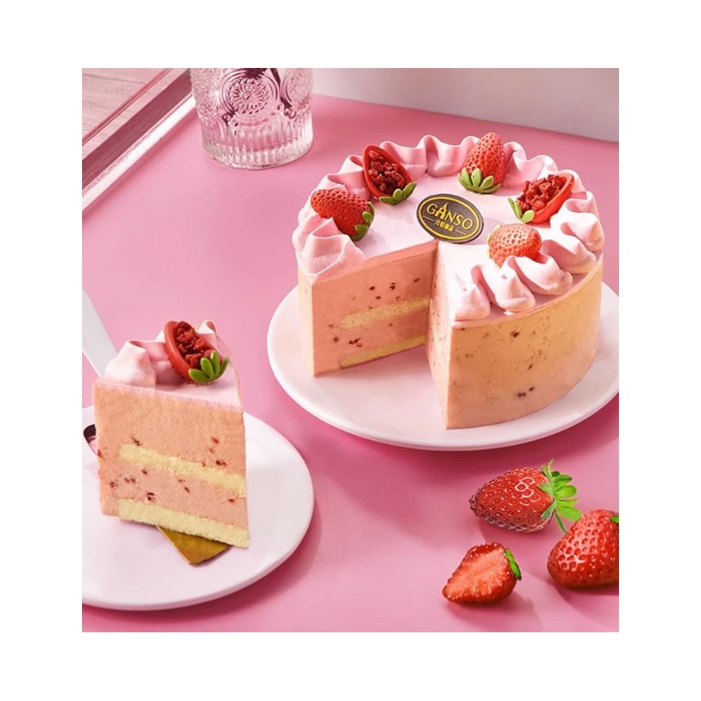 [Ganso Shop] Mousse Cake Strawberry Birthday Fruit Cake