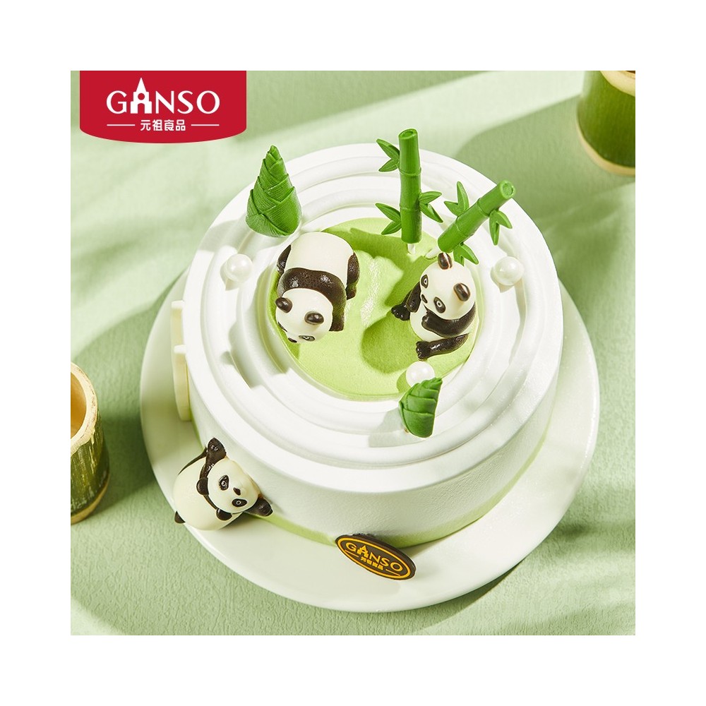 [Ganso Shop] Panda Themed Round Shaped Birthday Cake